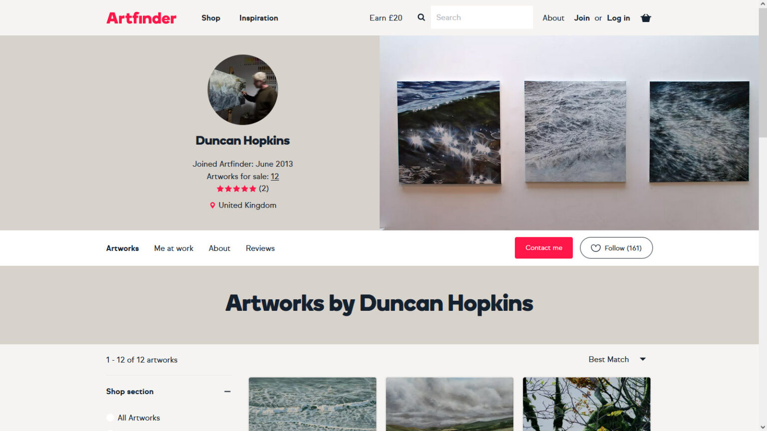 Artworks available online at Artfinder - Duncan Hopkins / Artist